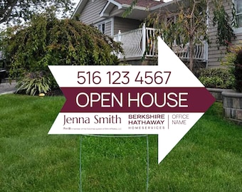 Berkshire Hathaway Open House Arrow Shaped Yard Signs 18 X 24, 2 Sided ...
