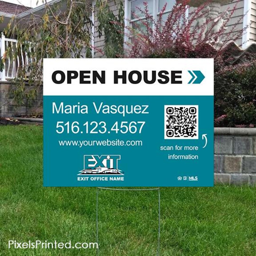 Printed EXIT Realty Open House Yard Sign - 18" X 24" Real Estate Open ...