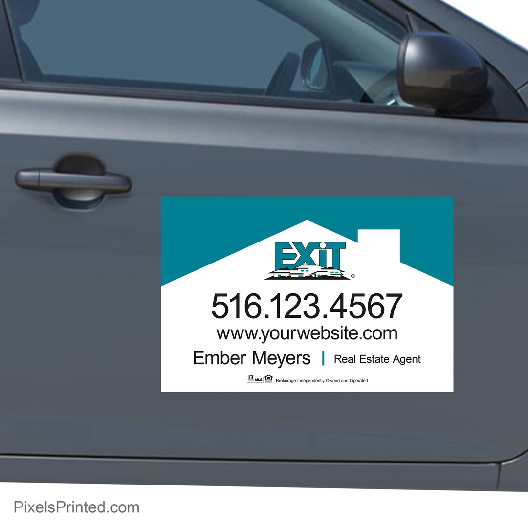 Printed EXIT Realty Real Estate Car Decals, Realtor Car Decals 12x18 ...