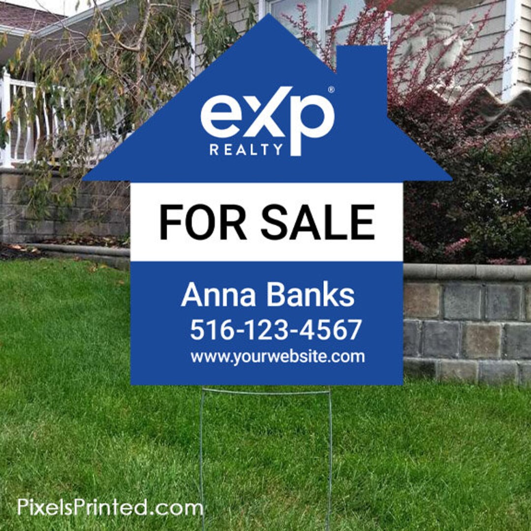 Printed EXP Realty House Shape Yard Sign, EXP for Sale Yard Sign - 23 ...