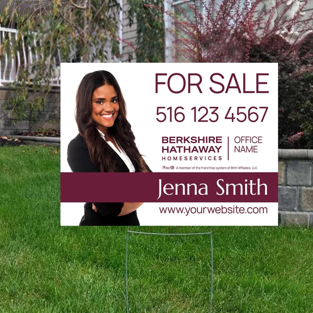 Printed Berkshire Hathaway Yard Sign, for Sale Yard Sign, Open House ...