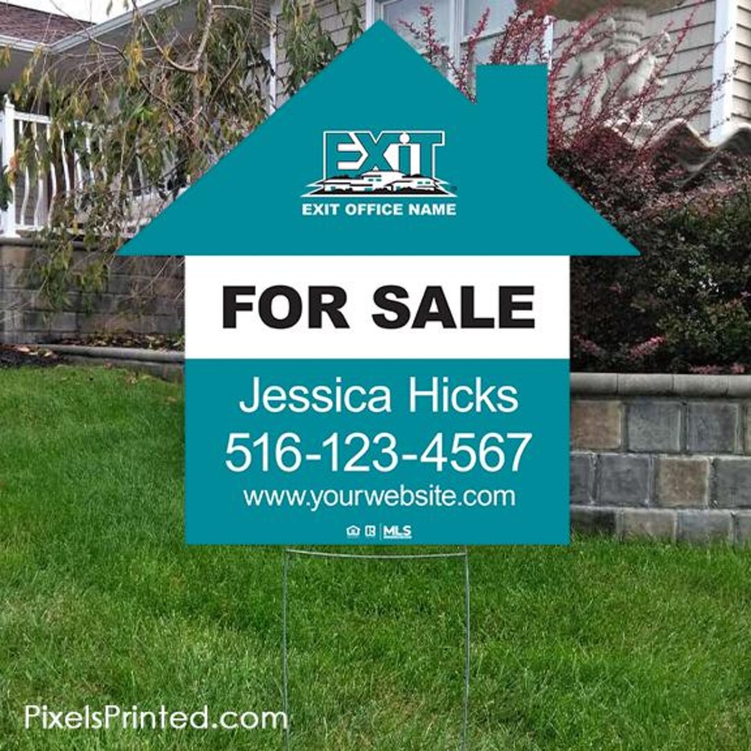 Printed EXIT Realty House Shaped for Sale Yard Sign 23 X 23 House ...