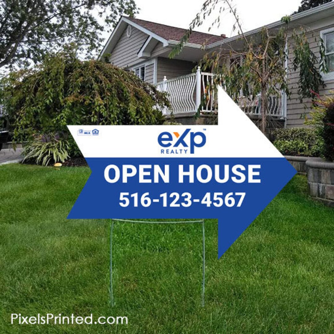 Printed EXP Realty Yard Sign, Real Estate Arrow Shaped Yard Sign 18 X ...
