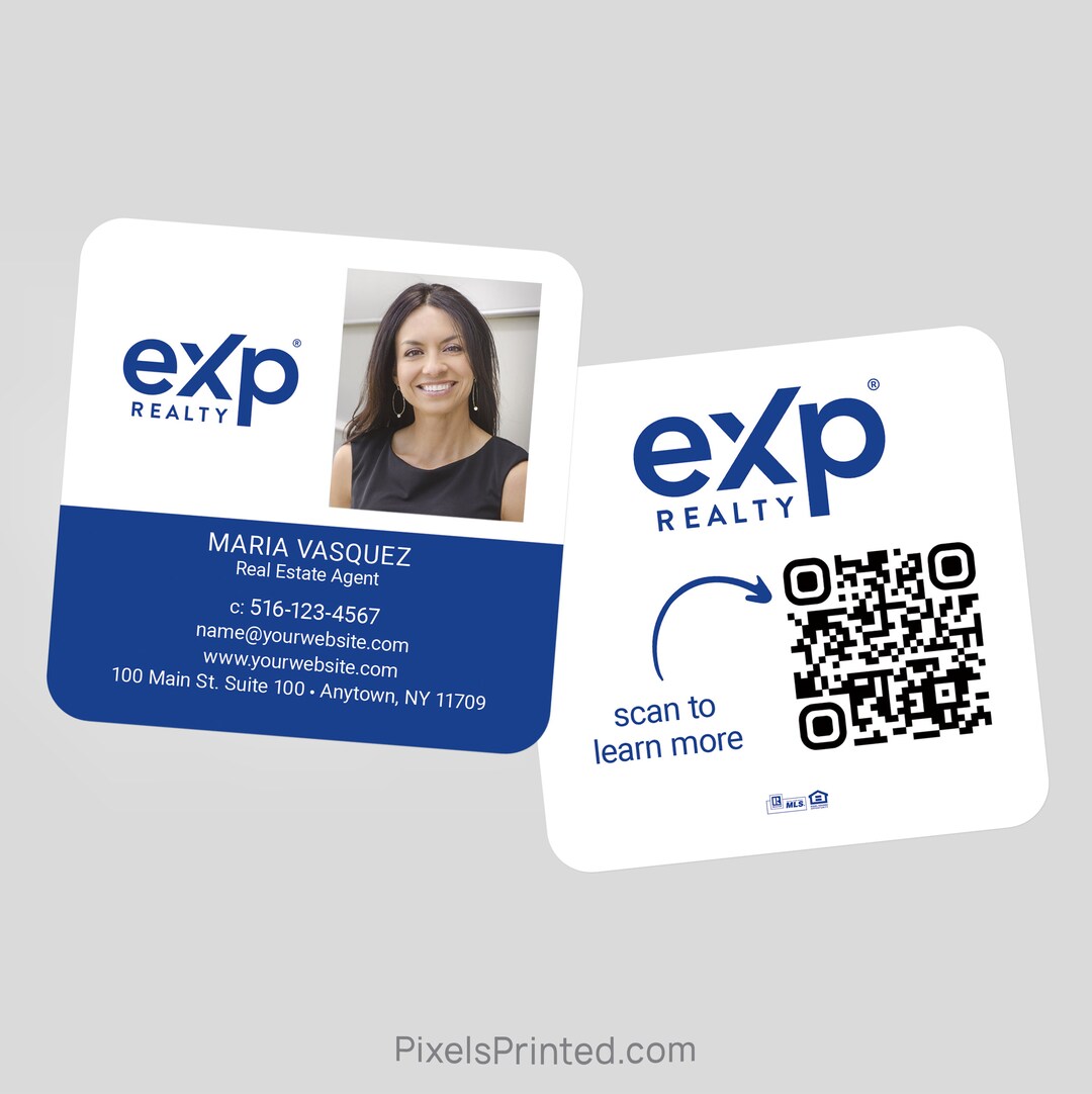 Printed EXP Realty Square Business Cards With Round Corners, Square ...