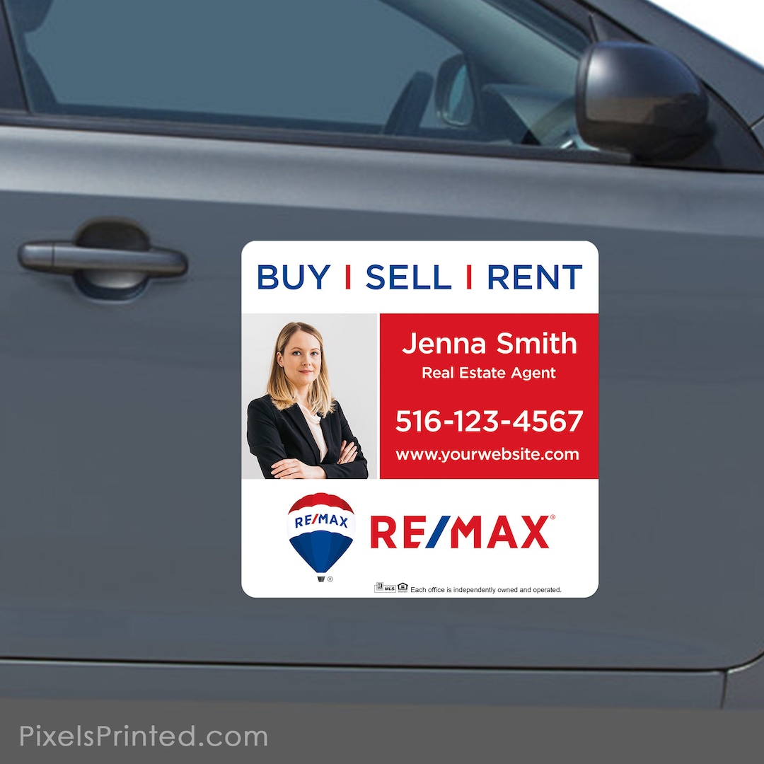 Printed REMAX Real Estate Car Magnets, Realtor Car Magnets - 18x18 With ...