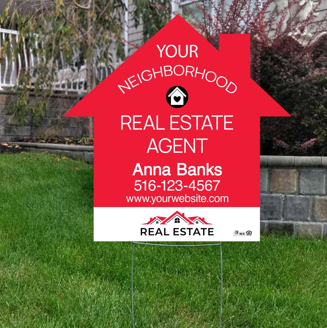 Printed Independent Real Estate Your Neighborhood Agent Sign - 23" X 23 ...