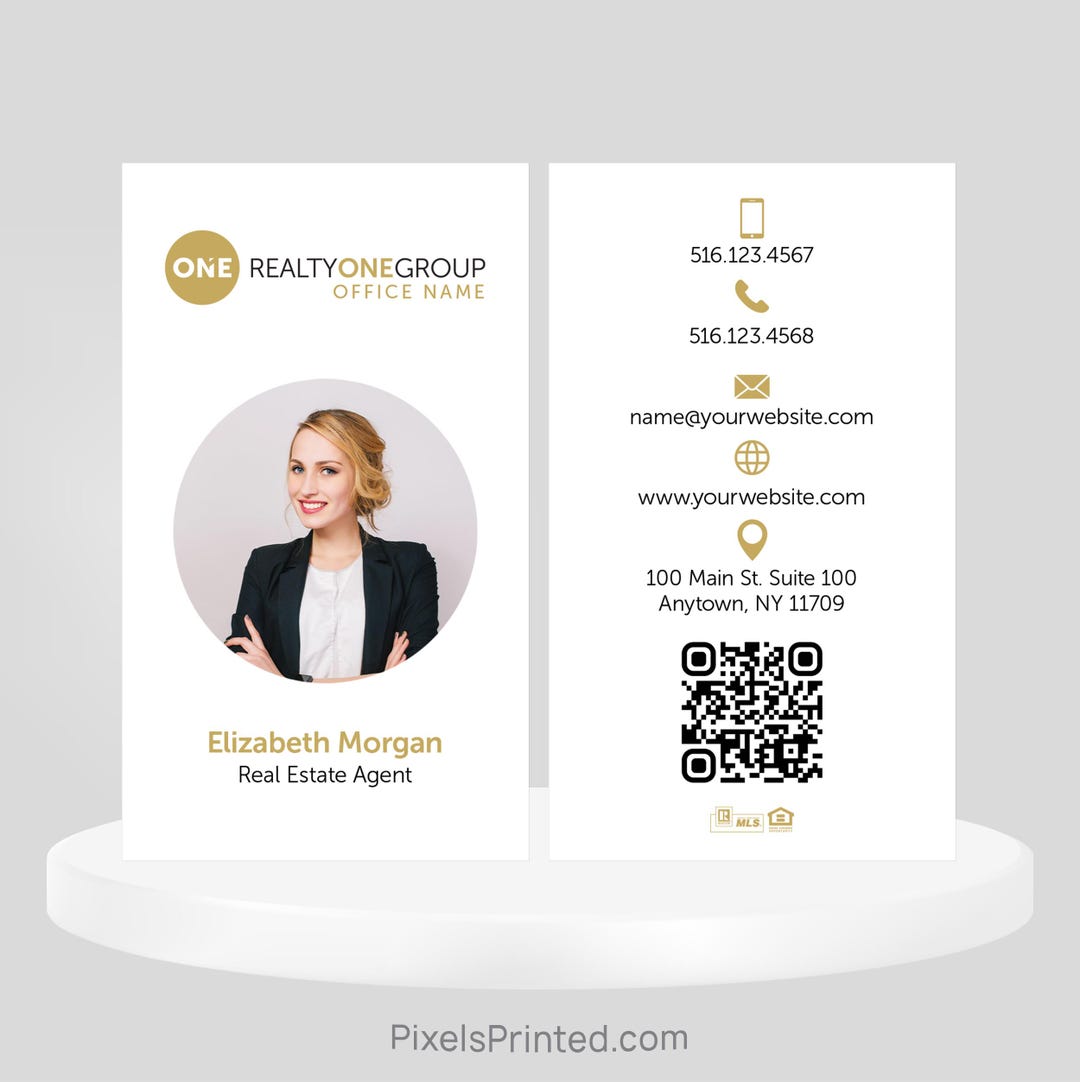 Realty One Group Agent Business Cards, Realtor Cards With QR Code: 2x3 ...