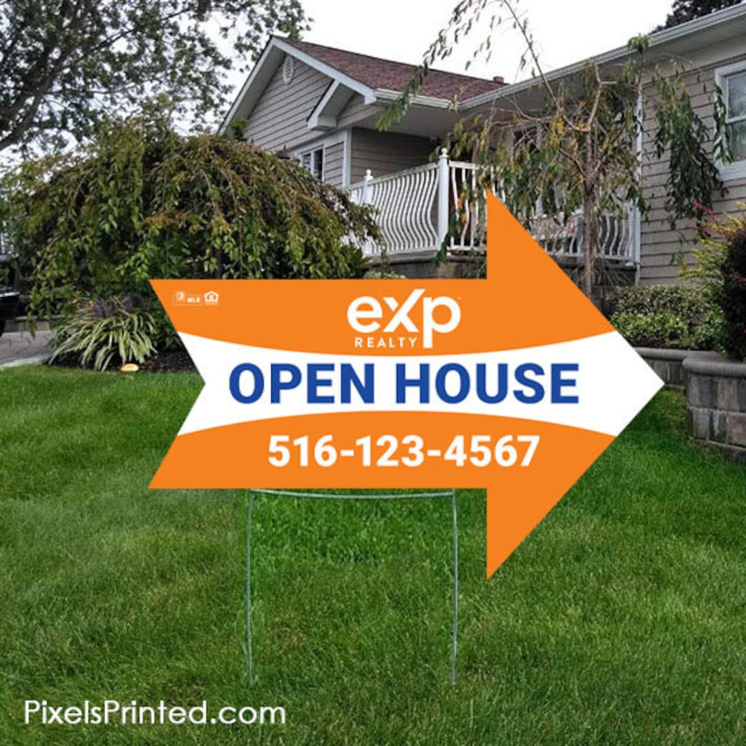 Printed EXP Realty Yard Sign, Real Estate Arrow Shaped Yard Sign 18 X ...