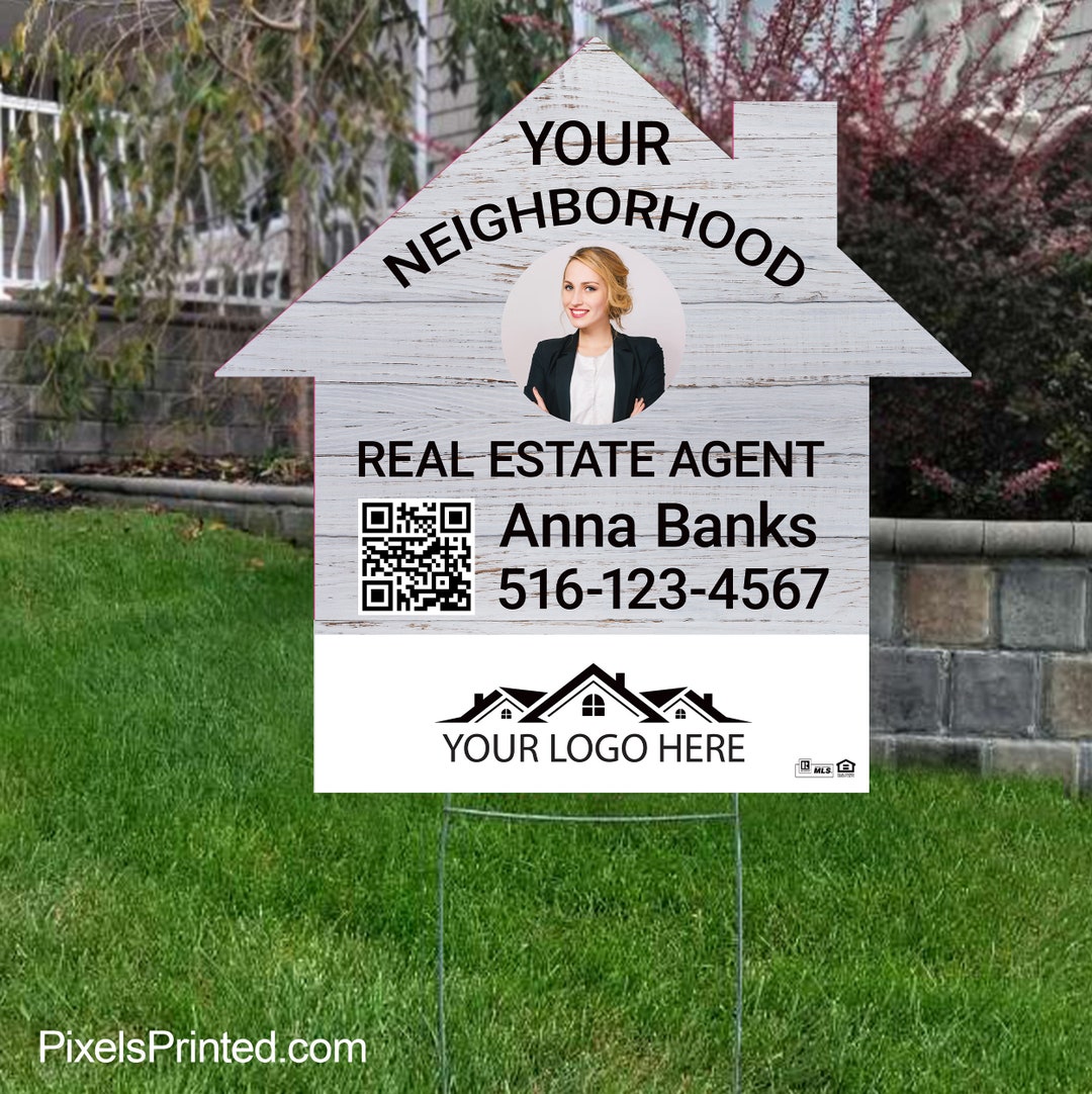 Printed House Shaped Realtor Yard Sign - 23" X 23", Full Color - Etsy