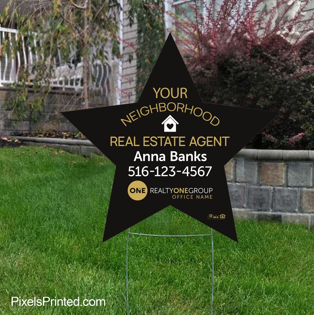 Realty ONE Group Yard Sign: Star Agent Sign, Full Color, 22x23 - Etsy