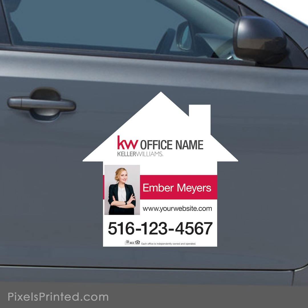 Printed Keller Williams Real Estate House Shaped Car Magnets, Realtor ...