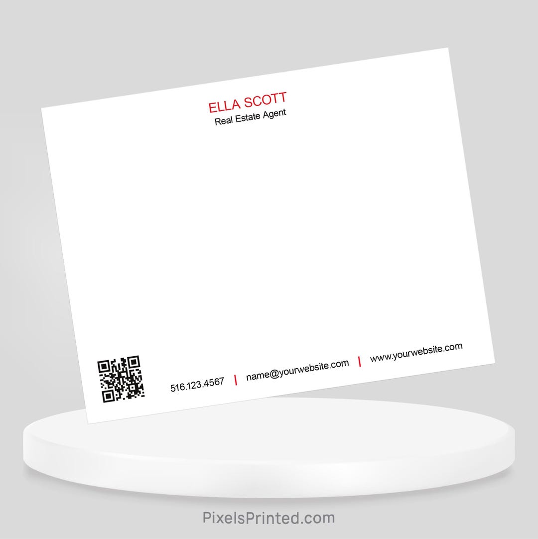 Printed Real Estate Notecards: Personalized Realtor Flat Stationery (4 ...