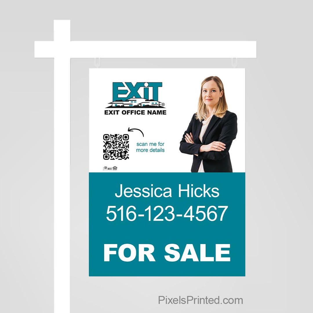 Printed EXIT Realty Sign Panel, Real Estate Sign: Double Sided - Etsy