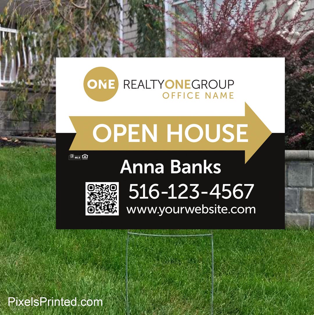 Realty ONE Group Open House Yard Sign: 18" X 24", Double Sided - Etsy
