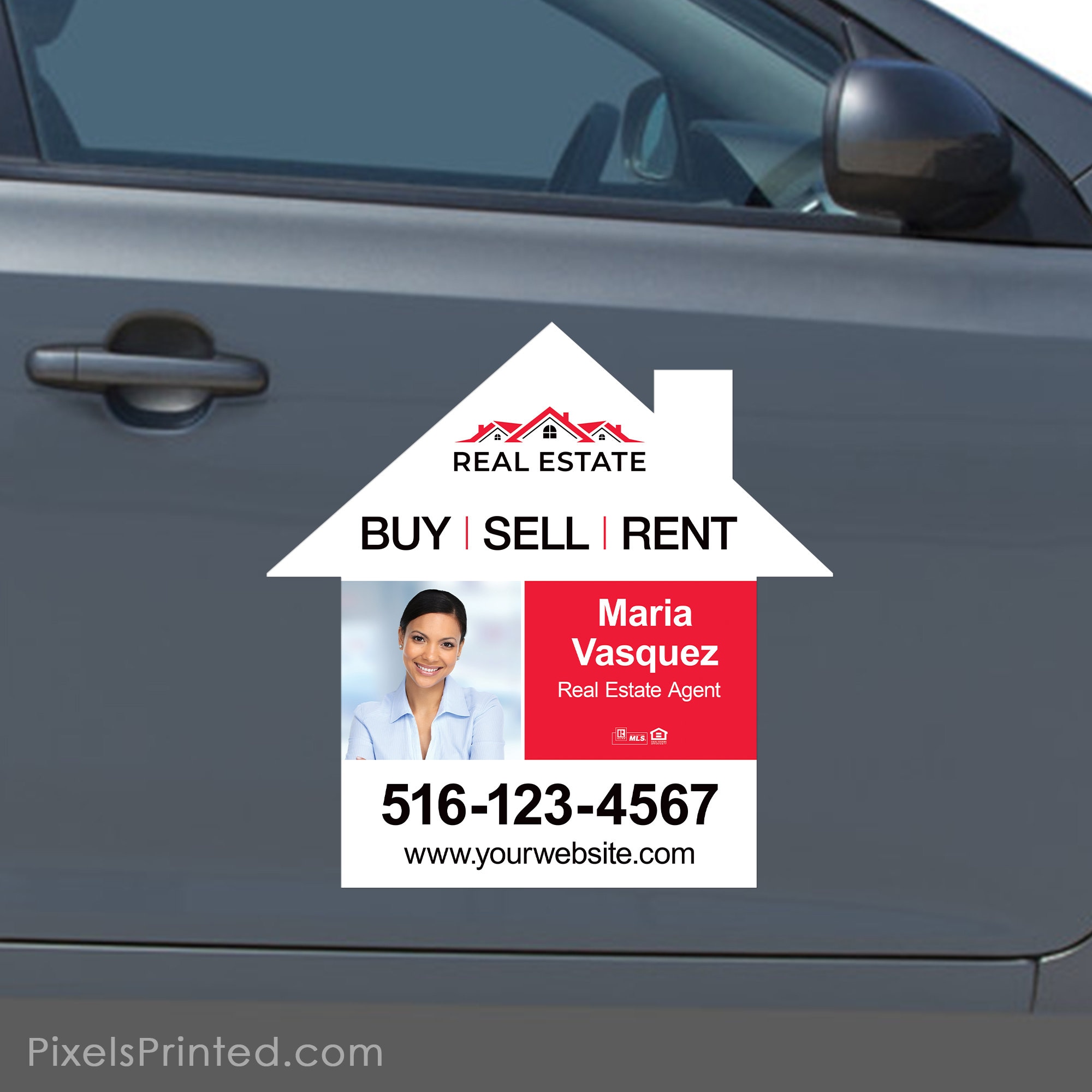 Printed House Shaped Realtor Car Magnets: 23x23, Realtor Marketing - Etsy