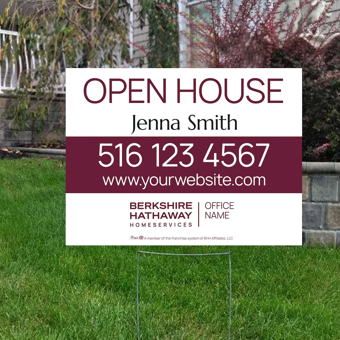 Printed Berkshire Hathaway Yard Sign, for Sale Yard Sign, Open House ...