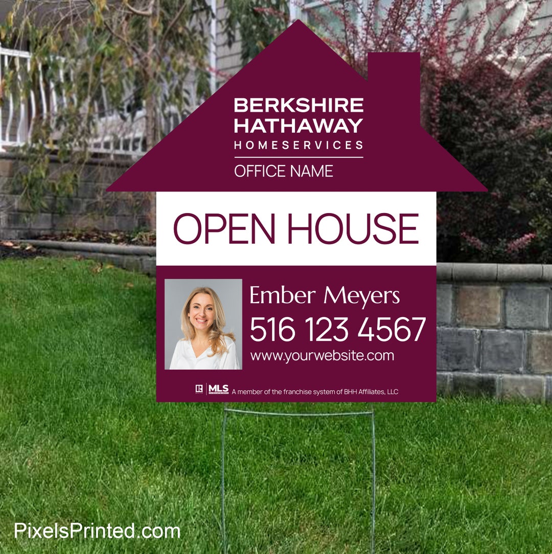 Printed Berkshire Hathaway House Shape Yard Sign, for Sale Yard Sign ...