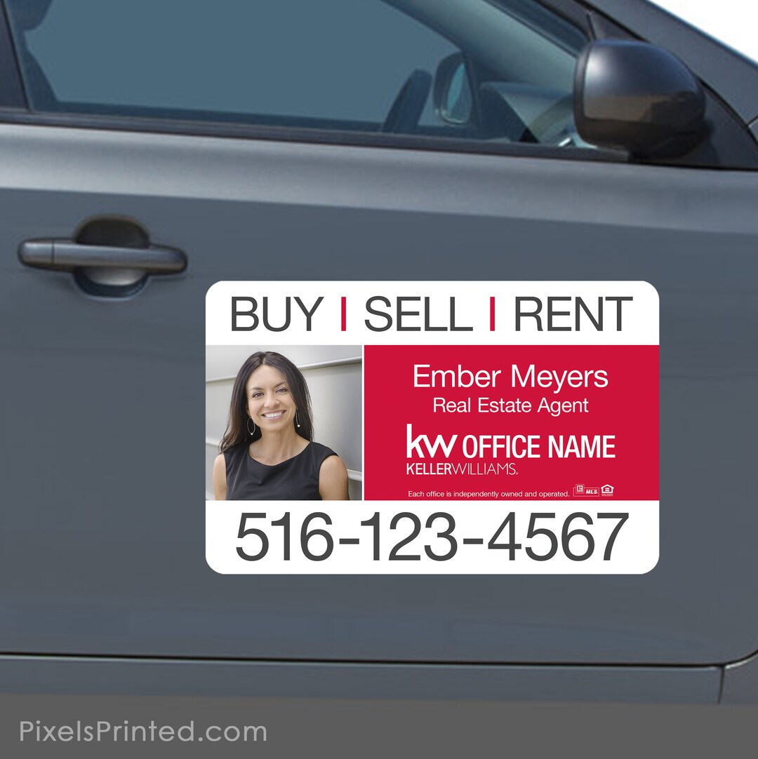Printed KW Keller Williams Real Estate Car Magnets, Realtor Car Magnets ...