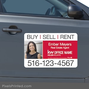 Printed KW Keller Williams Real Estate Car Magnets, Realtor Car Magnets ...