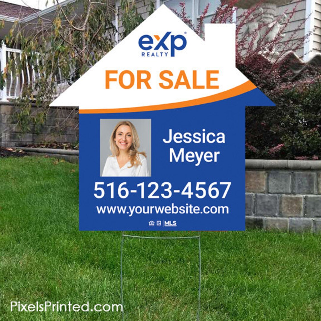 Printed EXP realty house shape yard sign, EXP for sale yard sign 23 x ...