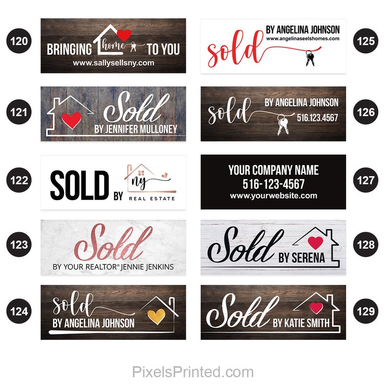 Sold by Sign Real Estate Social Prop 9x24 | Etsy