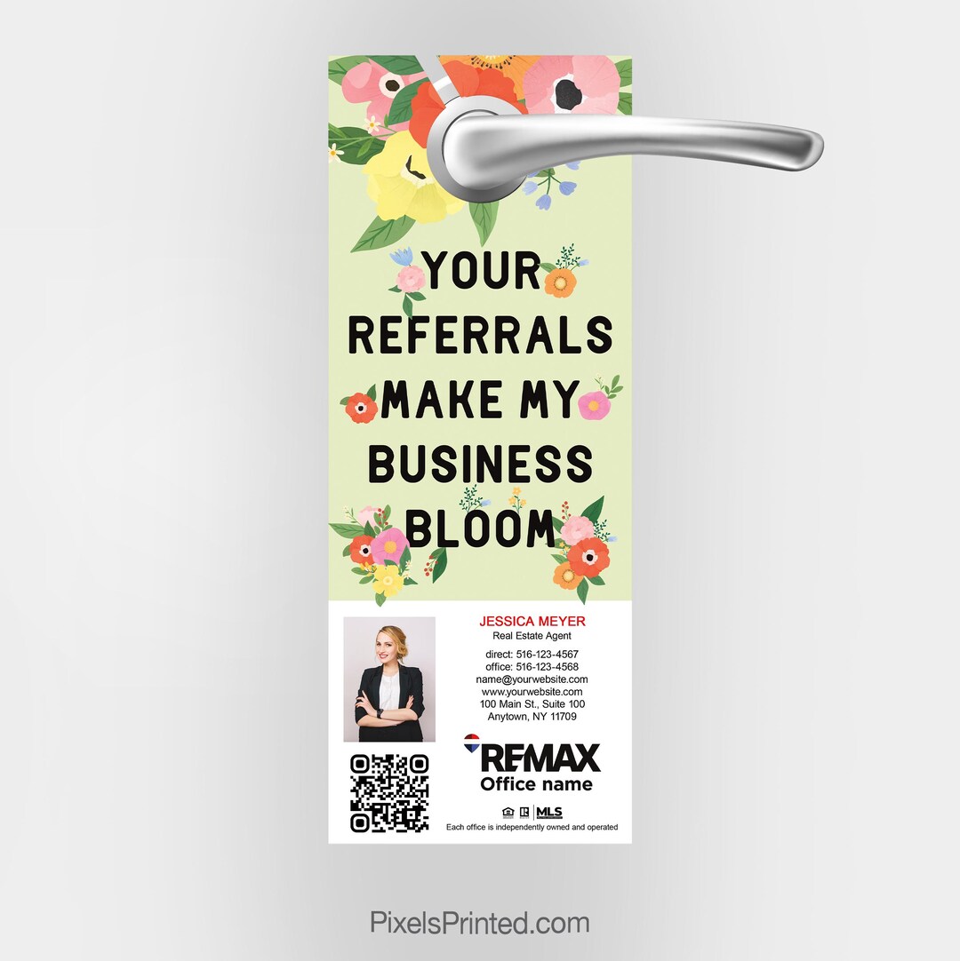 Printed REMAX Real Estate Door Hangers: Spring Real Estate Referral (4 ...