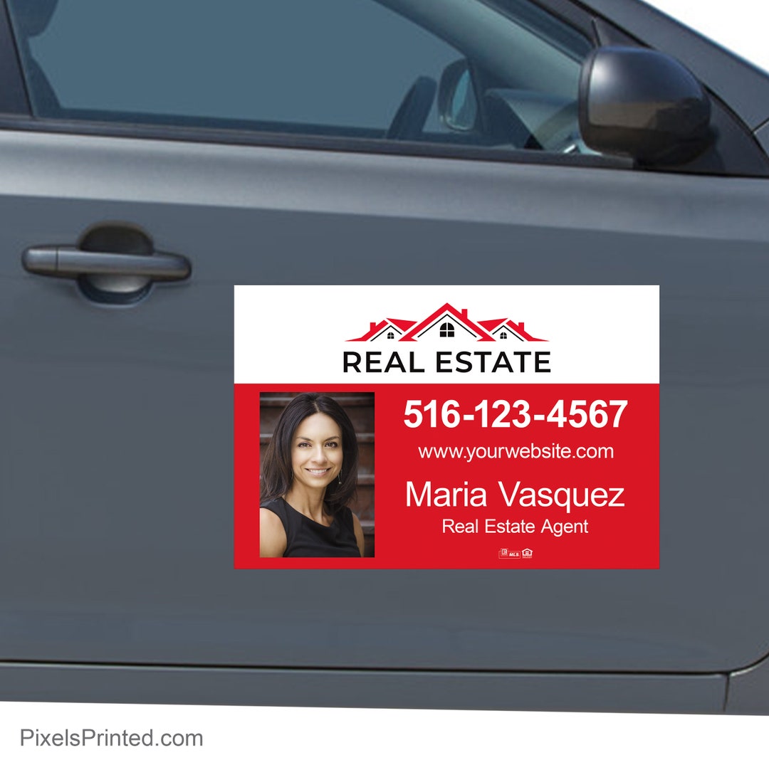Custom Printed Real Estate Agent Car Decals: Realtor Marketing (12x18 ...
