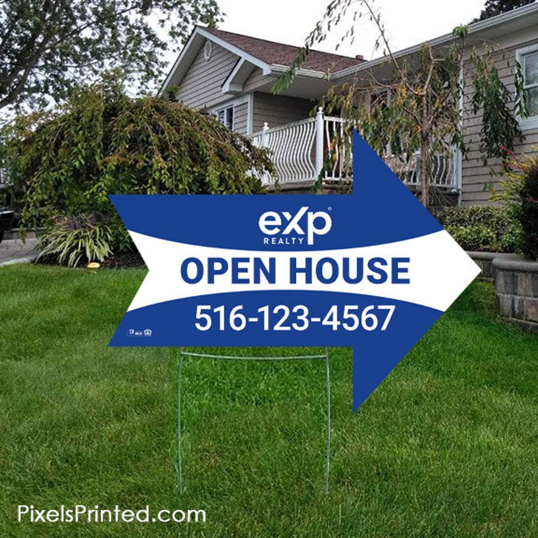 Printed EXP Realty Yard Sign, Real Estate Arrow Shaped Yard Sign - 18 ...