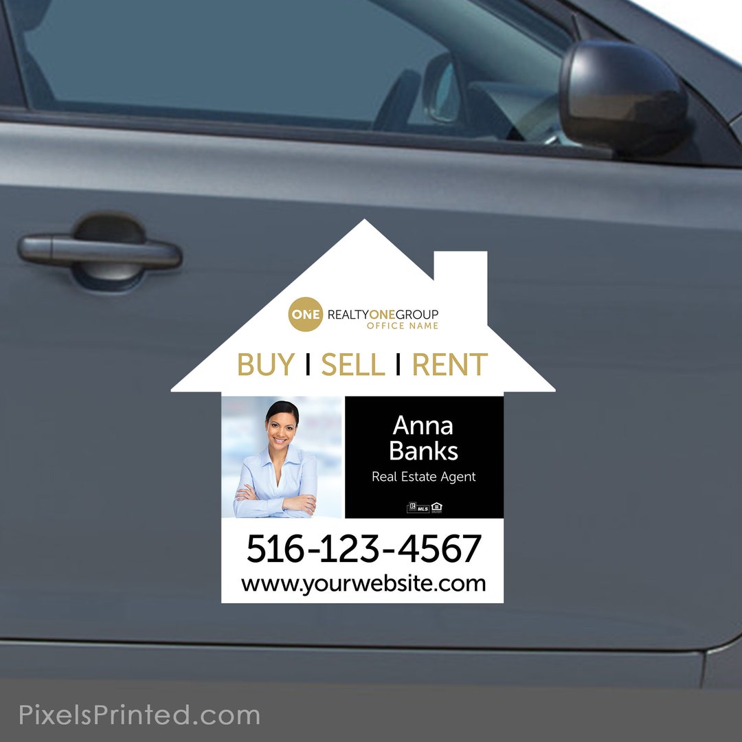 Printed Realty ONE Group Real Estate House Shaped Car Magnets, Realtor ...