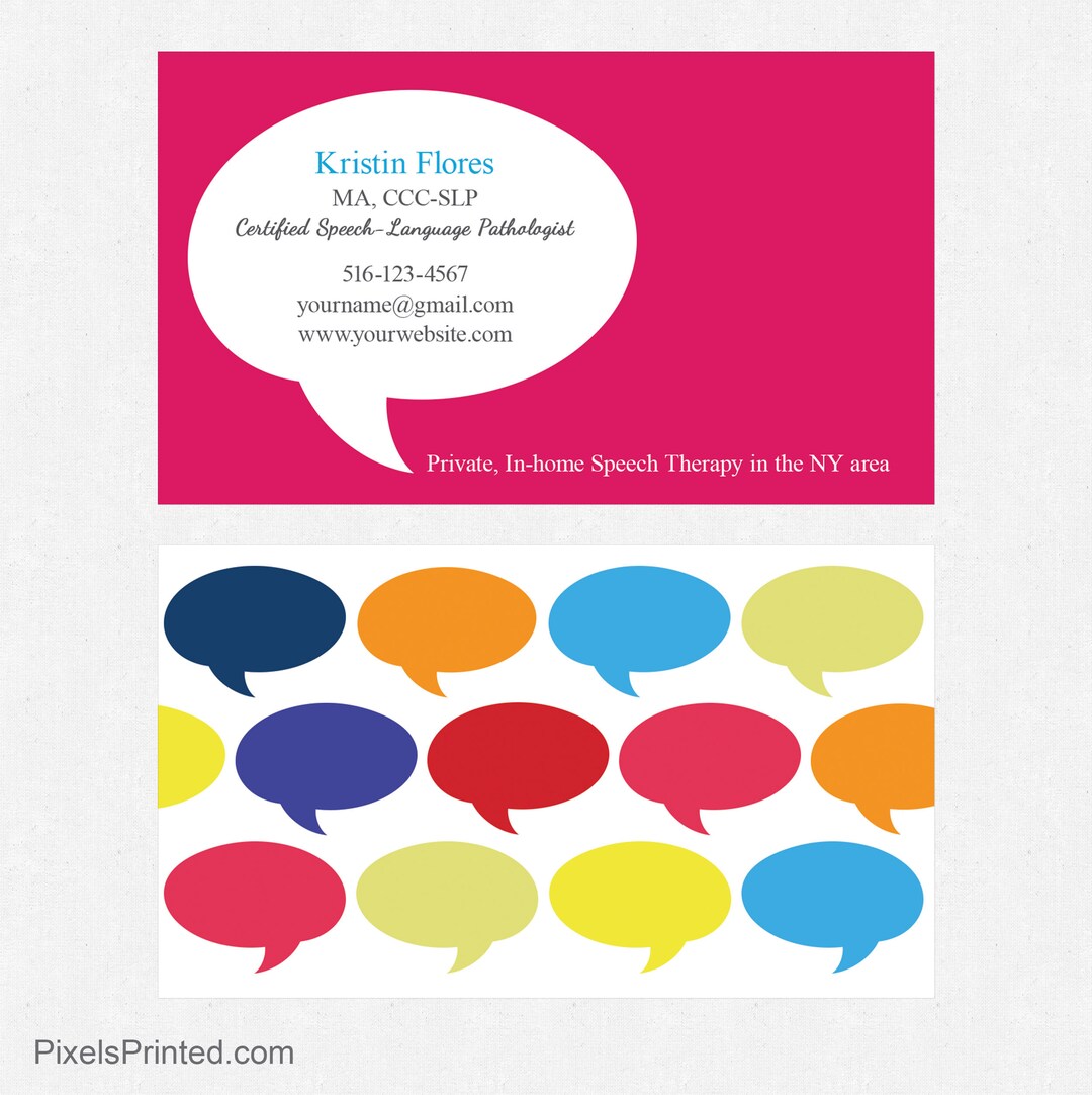 Printed SLP Speech Language Pathologist Business Cards Thick - Etsy