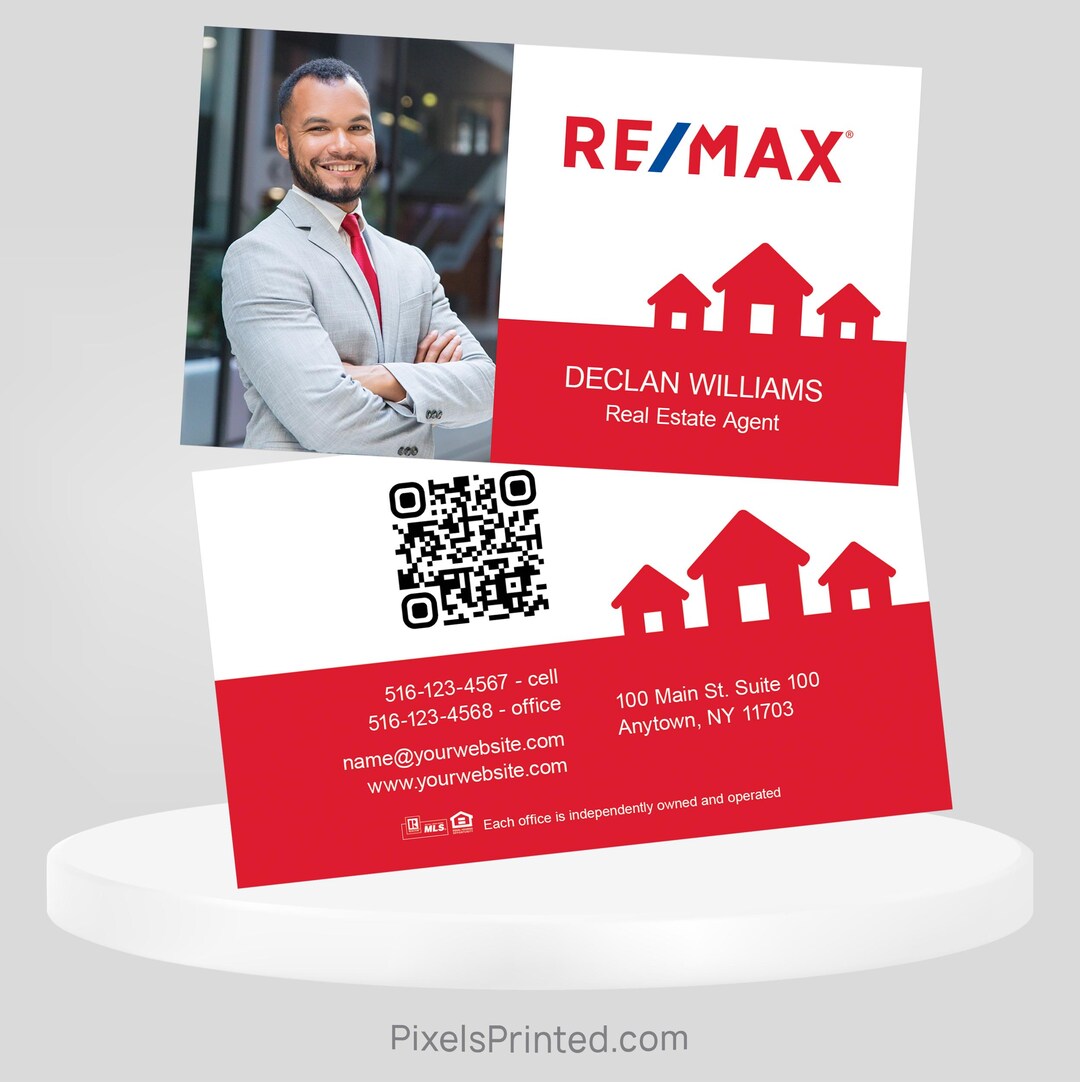 REMAX Real Estate Business Cards, Realtor Cards With QR Code: 2x3.5 ...