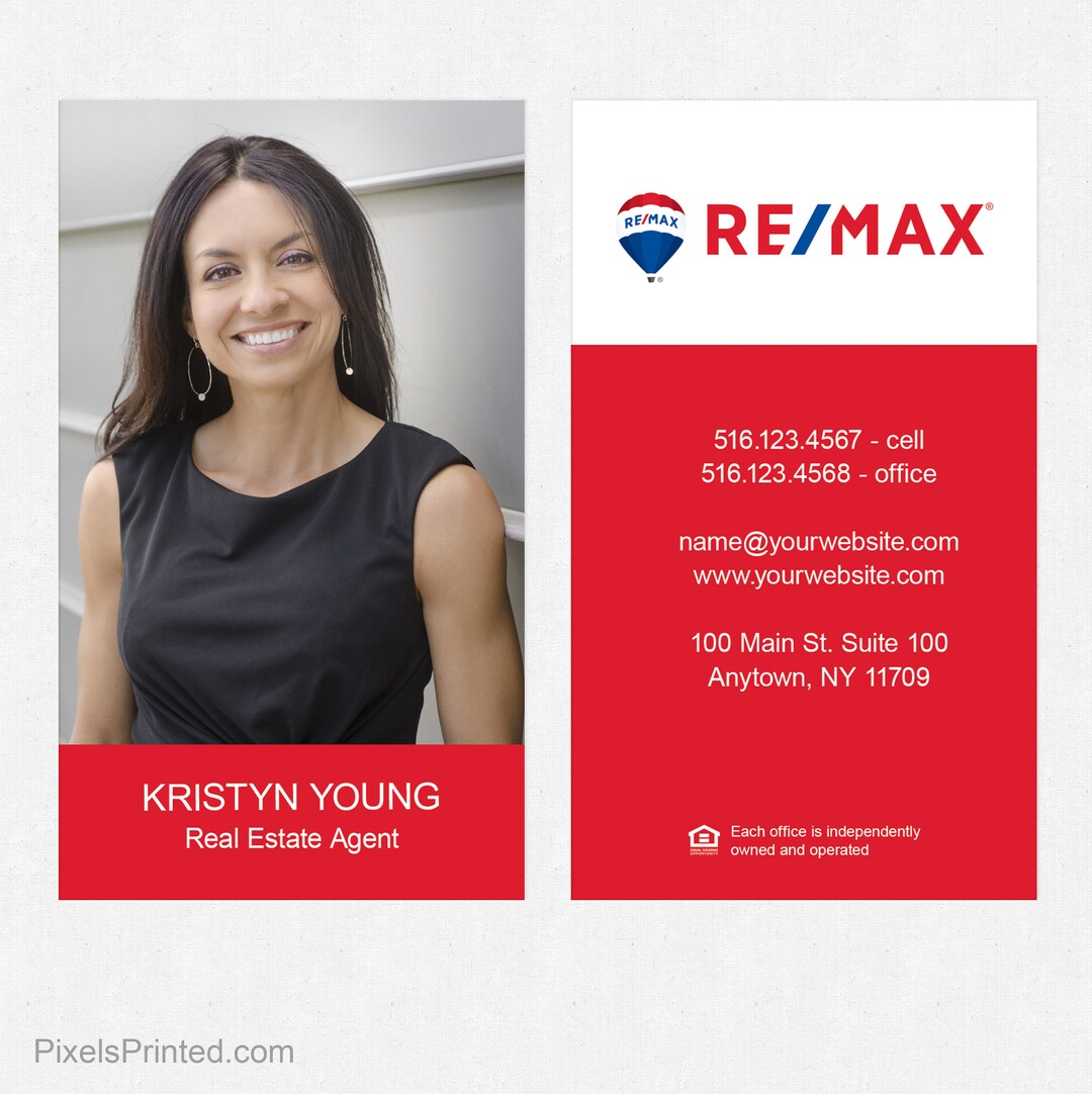 Printed REMAX Real Estate Business Cards Thick, Color Both Sides FREE UPS Ground Shipping - Etsy