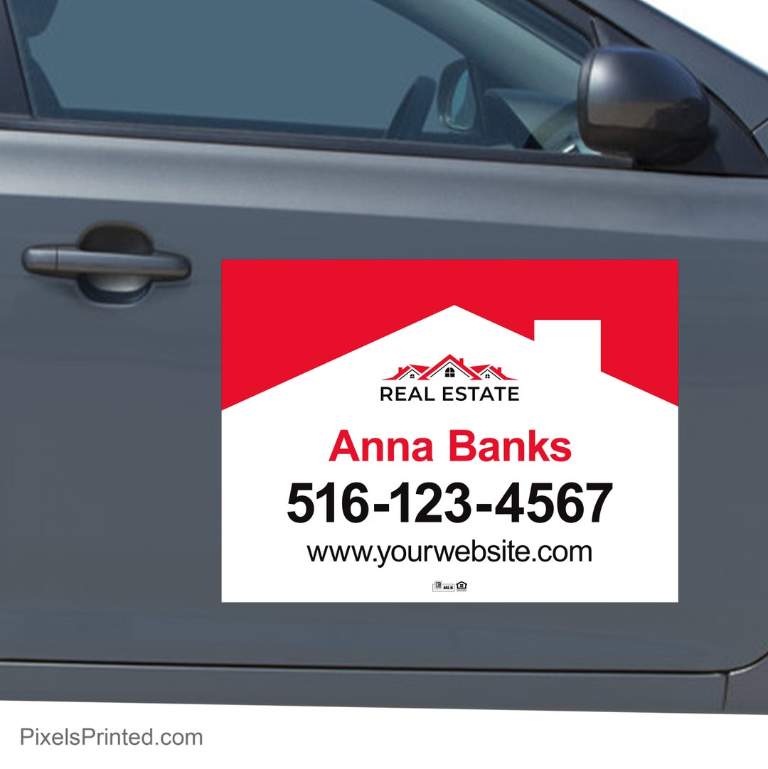 Custom Printed Real Estate Agent Car Decals: Realtor Marketing (18x24 ...