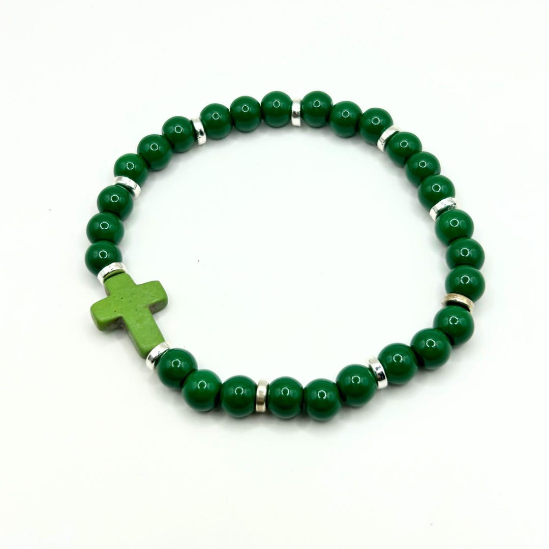 Organ Donor Awareness Bracelet: Howlite Cross, Personalized Jewelry - Etsy