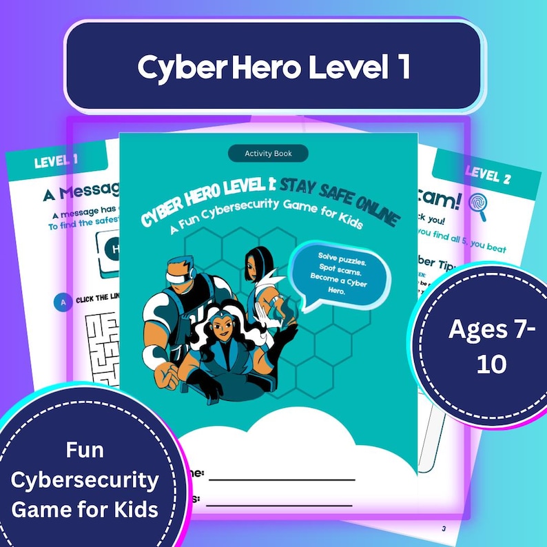 Cybersecurity Game for Kids Printable, Internet Safety Activity Book ...