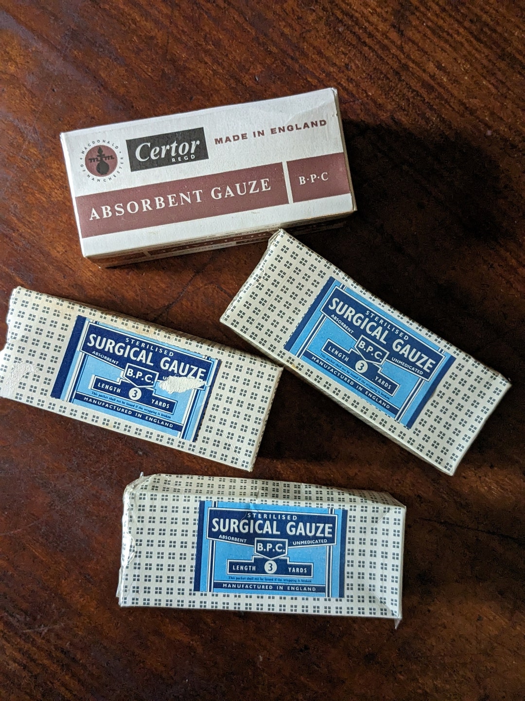 Instant Collection of Vintage Surgical Gauze Props in Original Packages ...