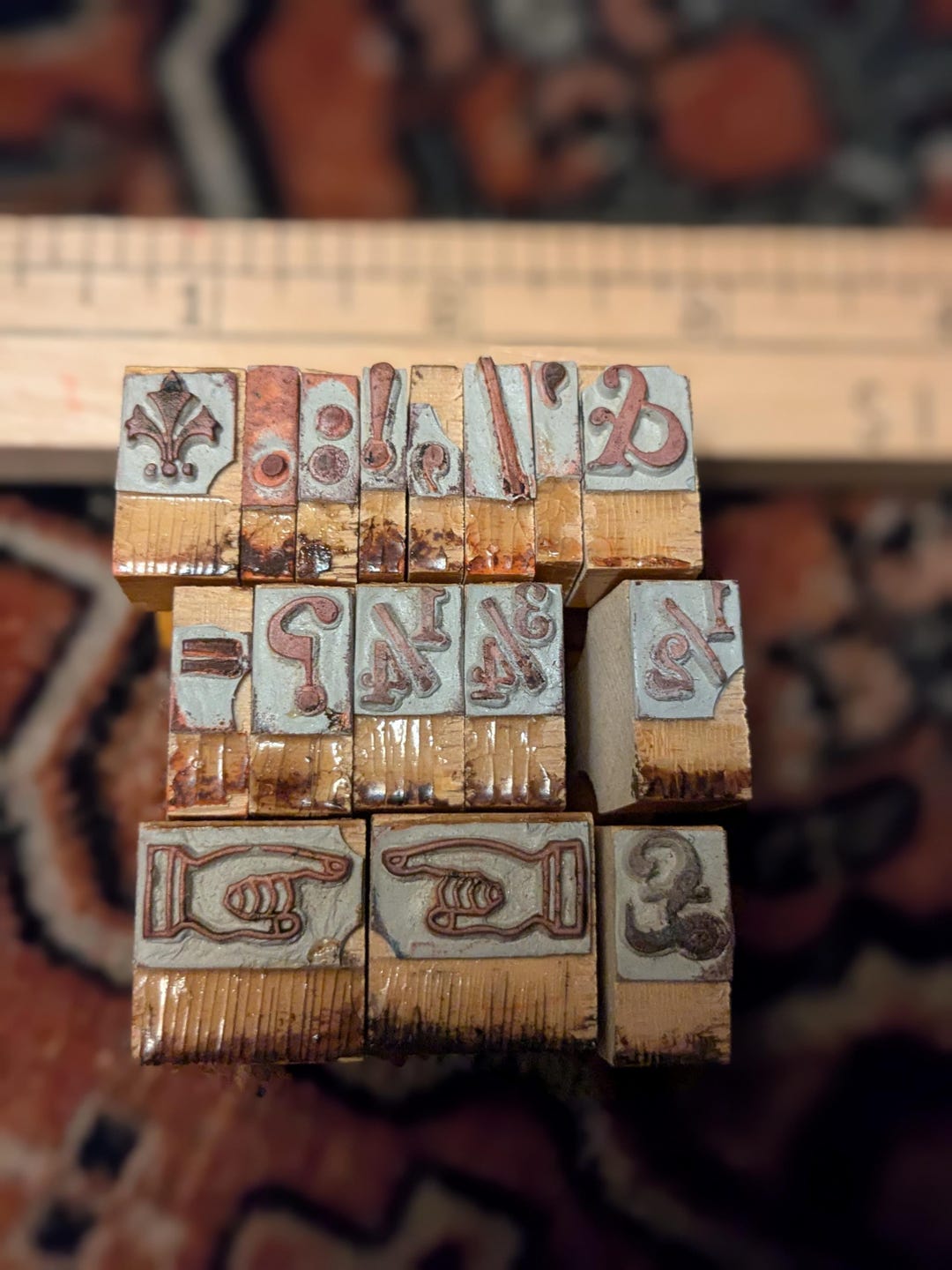Vintage Printing Blocks Alphabet Capital Letters and Symbols - Etsy