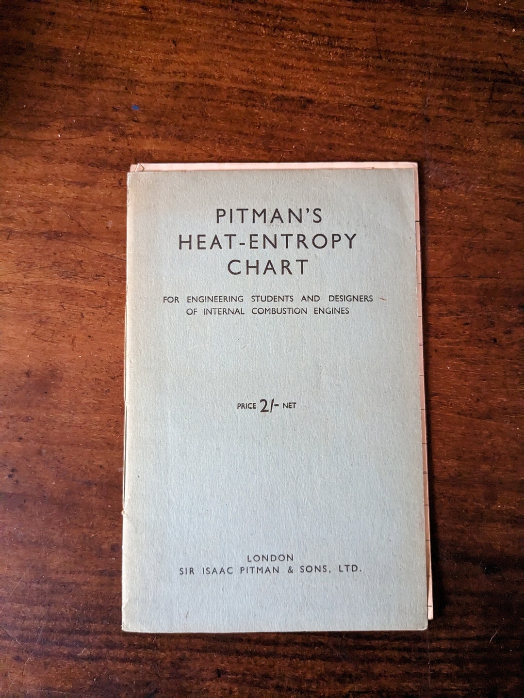 Antique Pitman's Heat - Entropy Chart for Engineering Students and ...