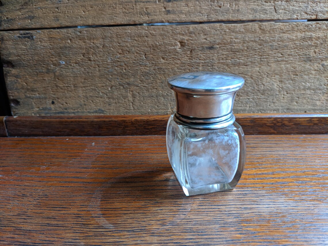 Antique Smelling Salt Bottle Silver Top Birmingham 1919 Art | Etsy