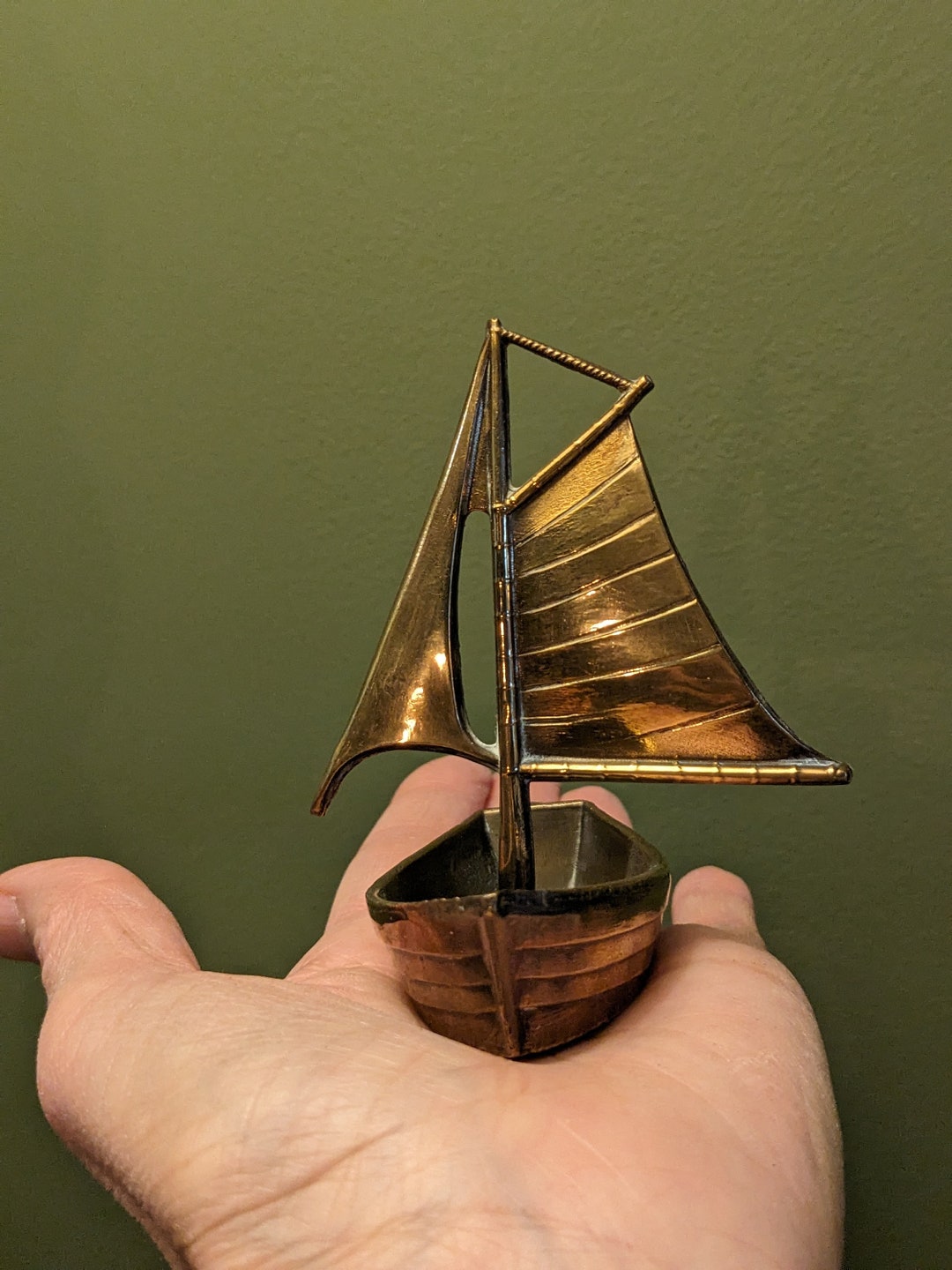 Vintage Brass Boat Ornament - Etsy