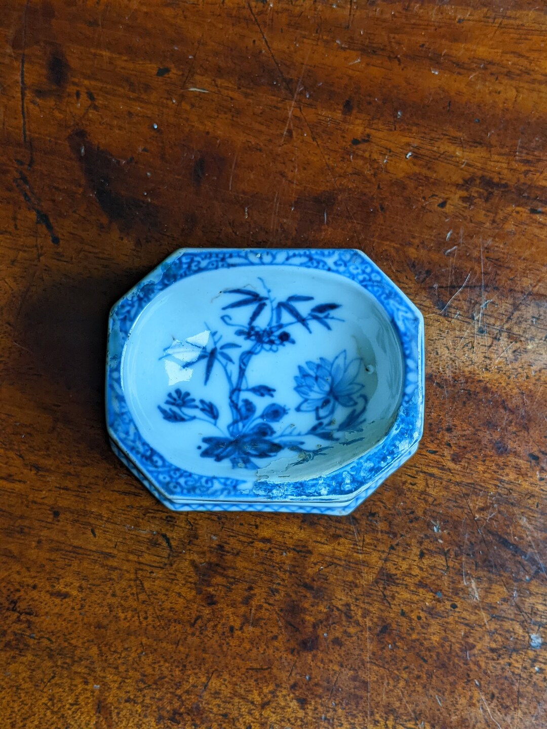 Antique Salt Cellar Porcelain Blue and White - Etsy