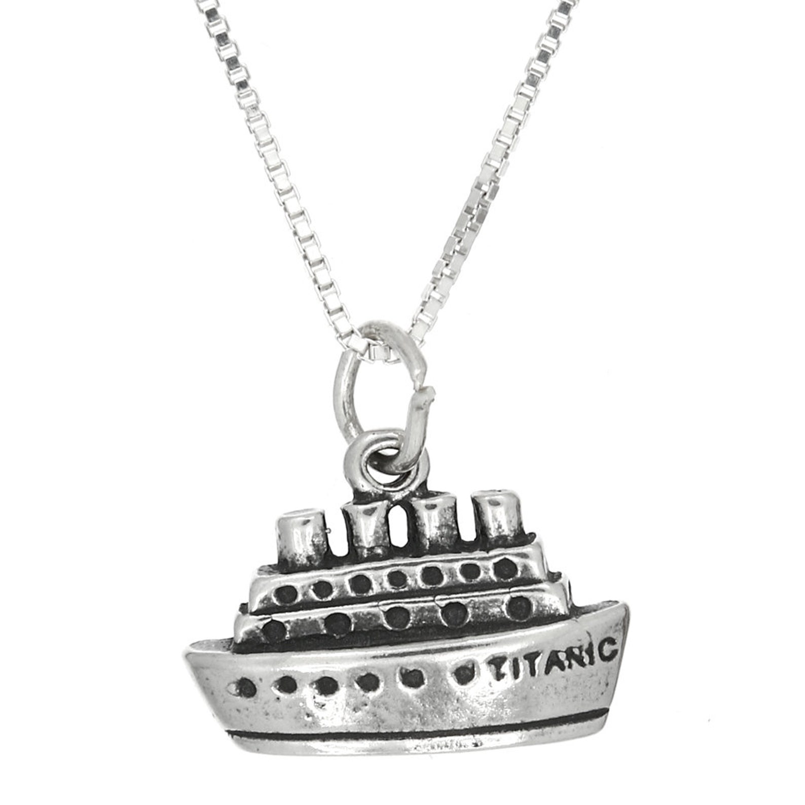 Sterling Silver Small Titanic Ship Charm Pendant (one Sided Charm ...