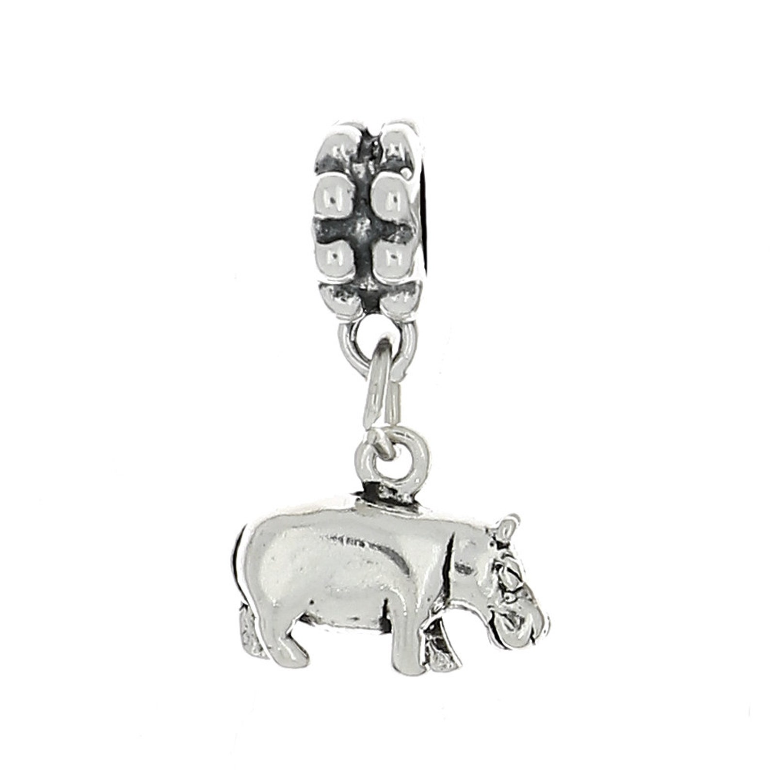 Sterling Silver Hippopotamus Hippo Solid Charm Pendant 3D - Etsy