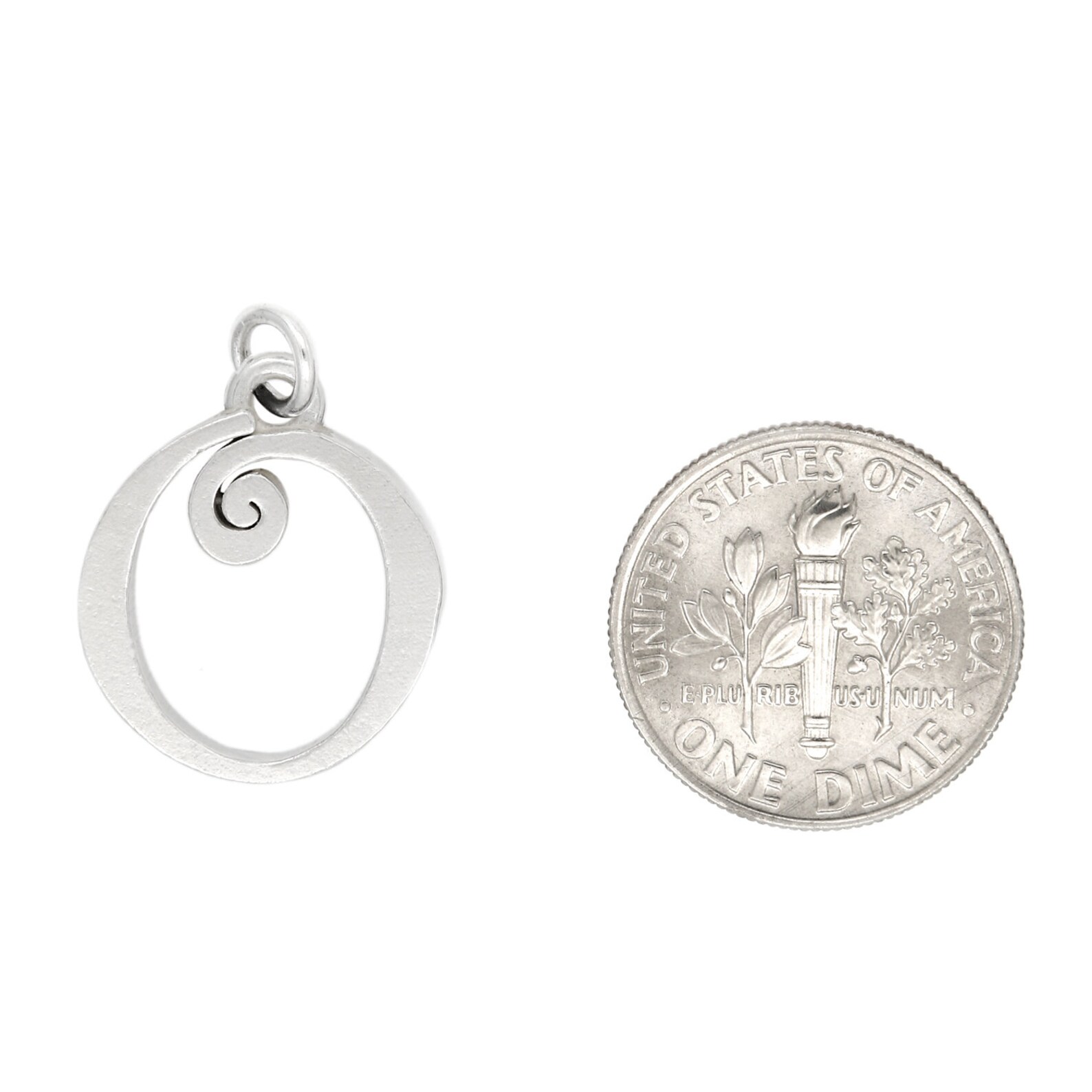 Initial Letter O Sterling Silver Cursive Calligraphy Charm Pendant ...
