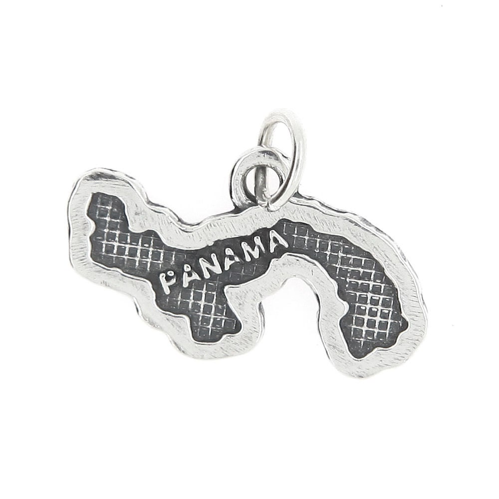 Sterling Silver Textured Country Map of Panama Charm flat - Etsy