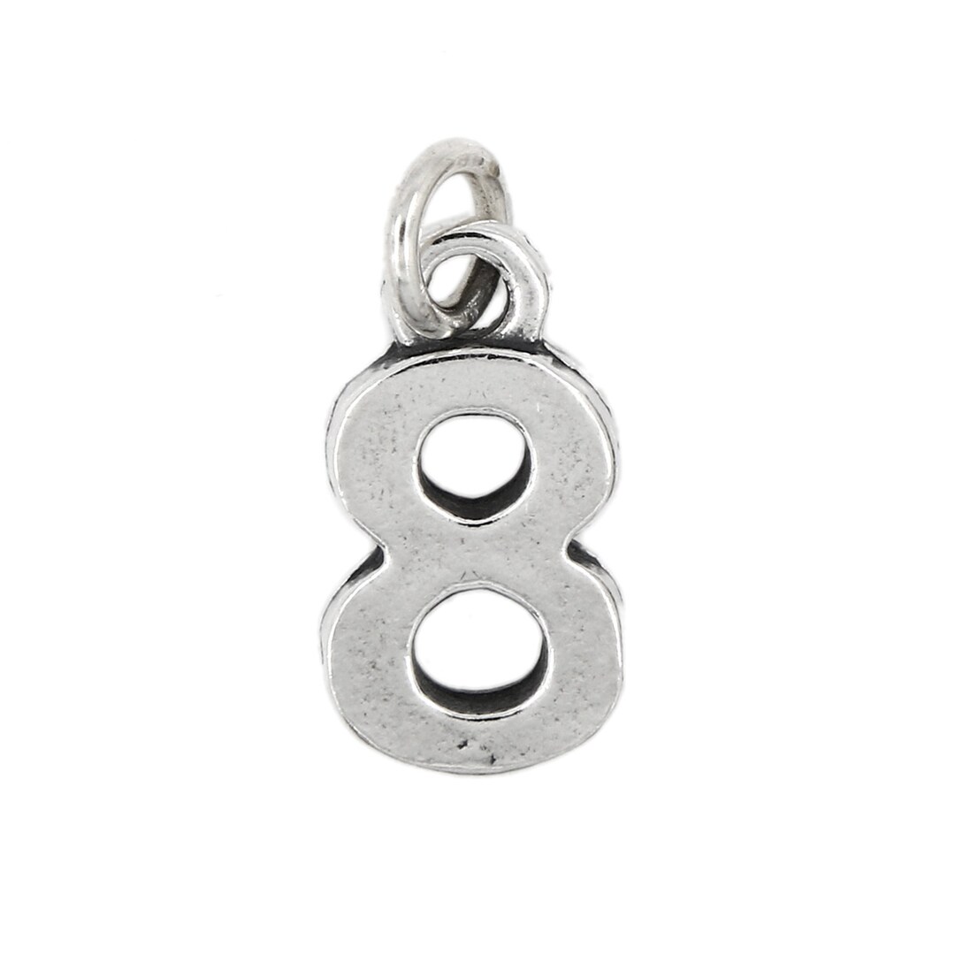 Number 8 Years Sterling Silver Number Eight Charm Pendant - Etsy
