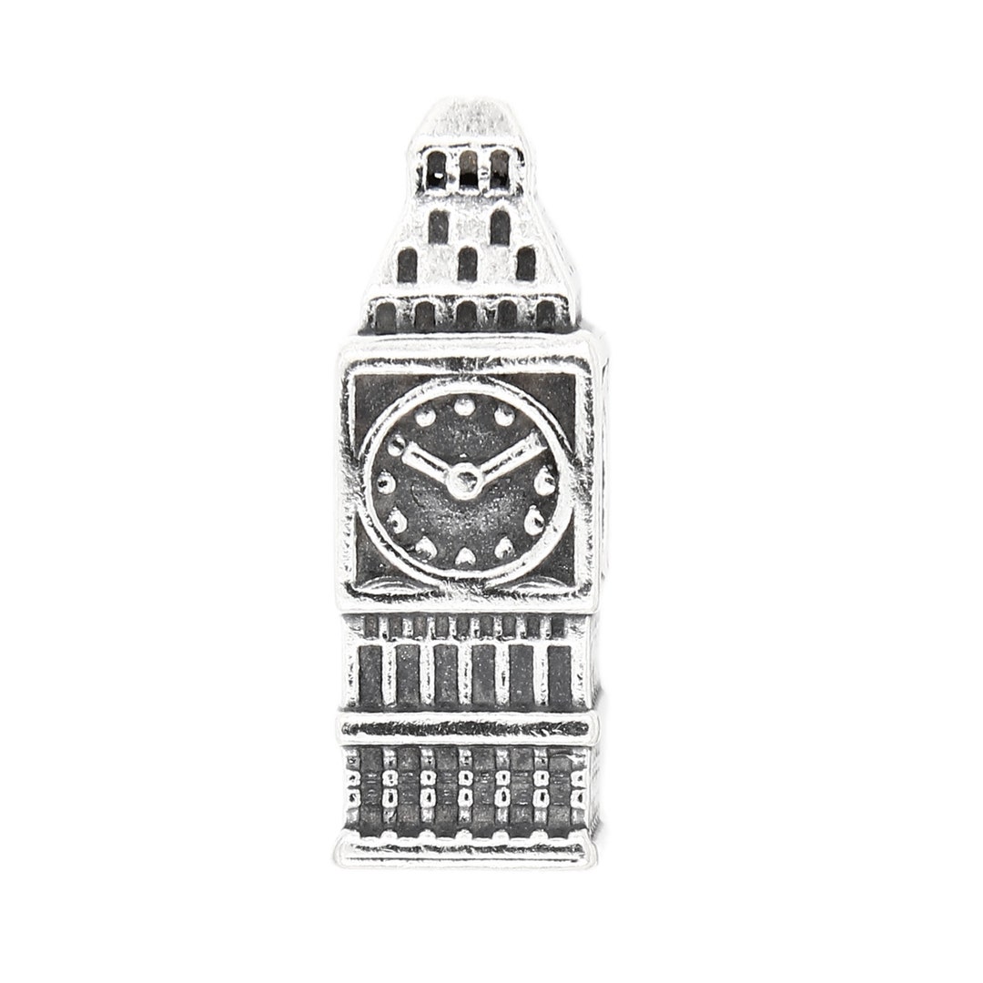 Sterling Silver 3D England Big Ben Clock Bead Charm - Etsy