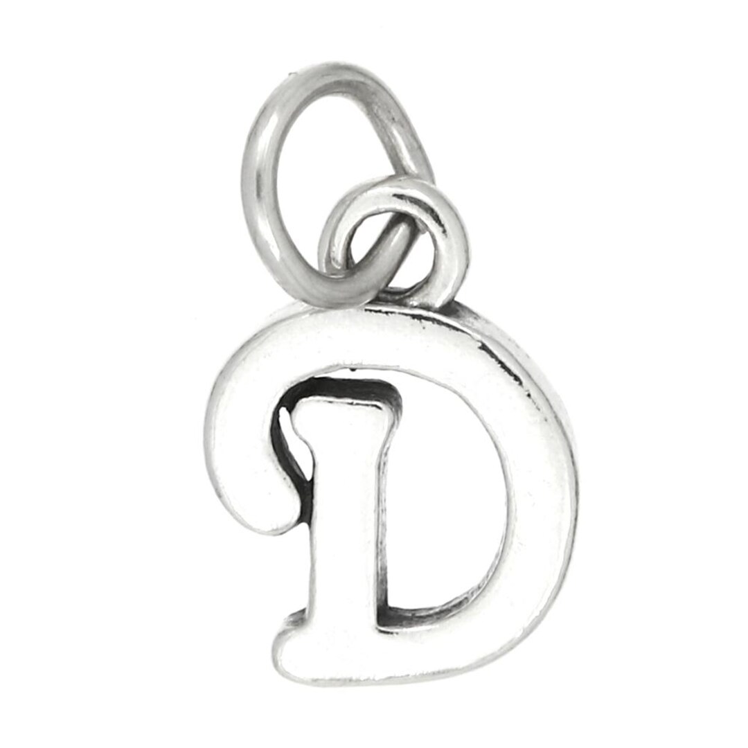 Initial D Sterling Silver Fancy Letter D Charm With Options - Etsy