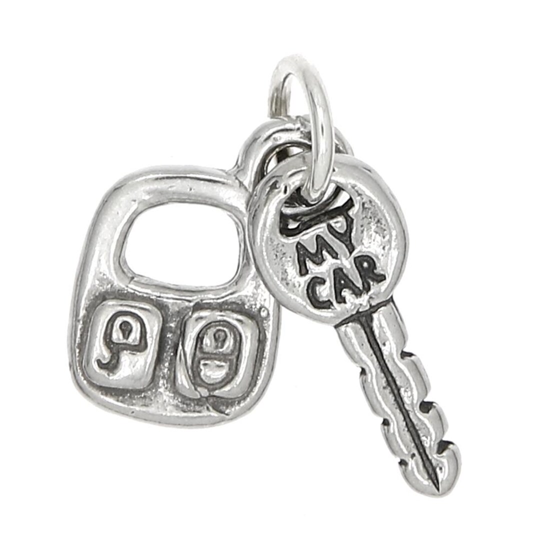 Oxidized Sterling Silver Car Key Charm: Driver Gift - With Options - Etsy