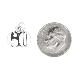 Sterling Silver Number 60 Sixty Years Charm - Etsy
